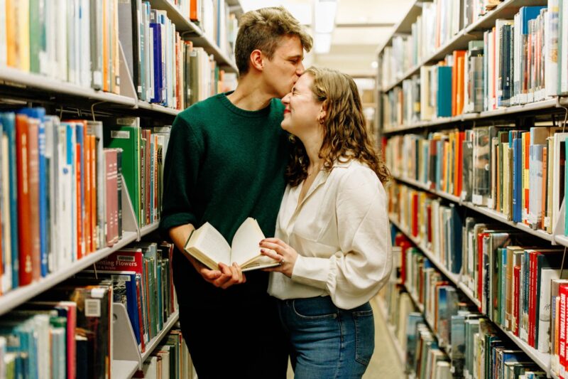 LA Central Library Engagement Photoshoot | Nostalgic Love Story