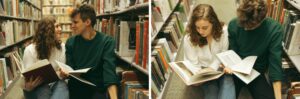 LA Central Library Engagement Photoshoot | Nostalgic Love Story